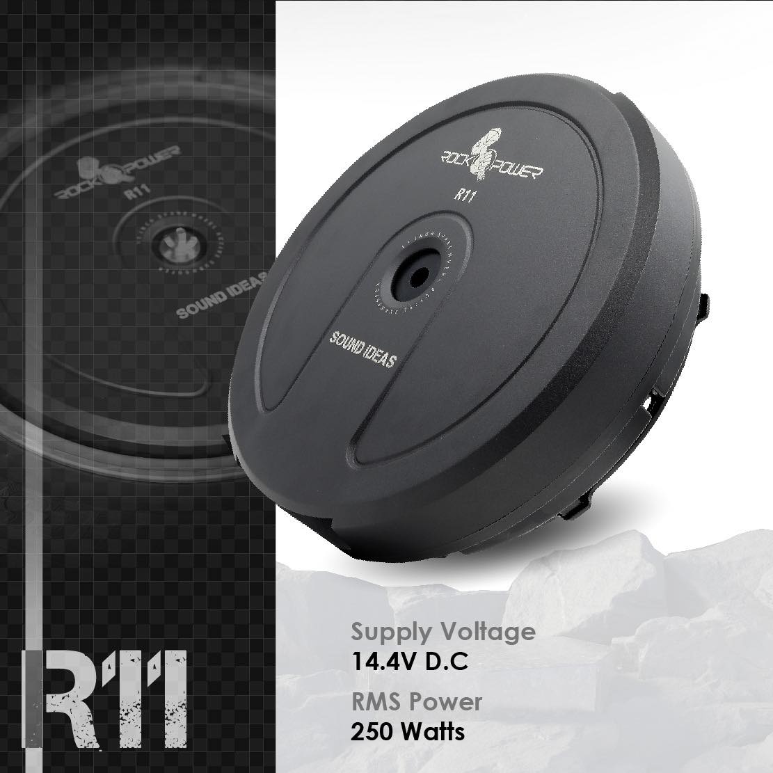 Rockpower R11 | Loa sub thiết kế đặt bánh sơ cua xe - Auto Thái Dương